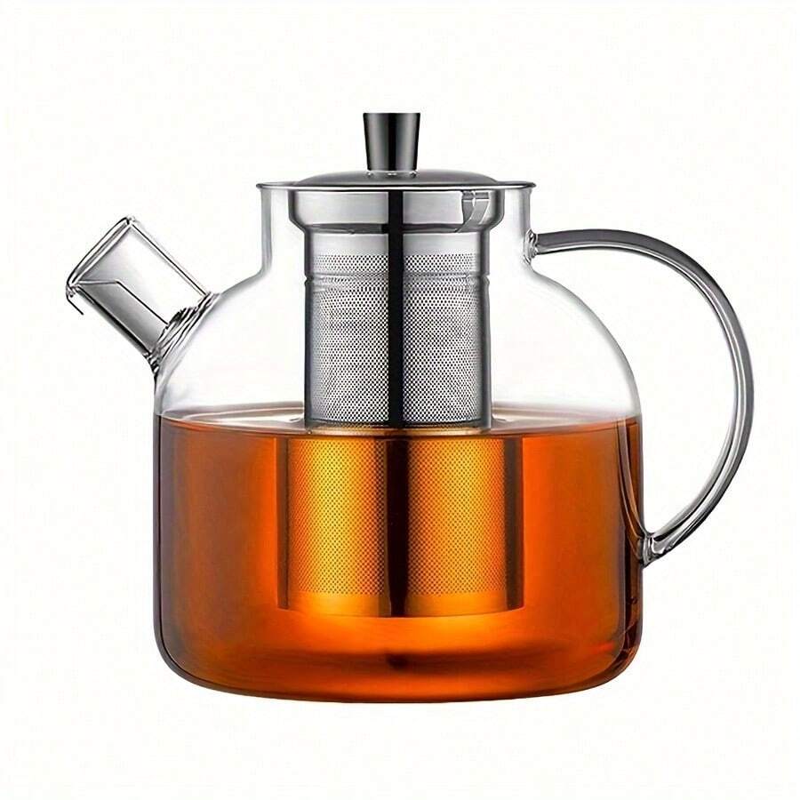1500ml Stainless Steel Infuser Pot With Glass Teapot, High Borosilicate ...