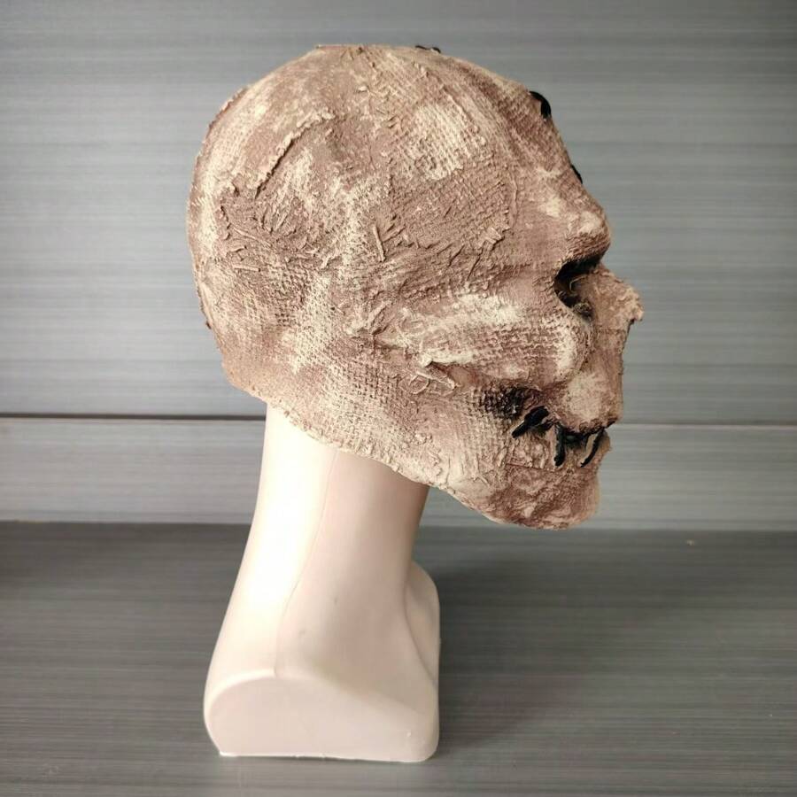 Burlap Sack Skull Horror Latex Skeleton Mask, Realistic Performance ...