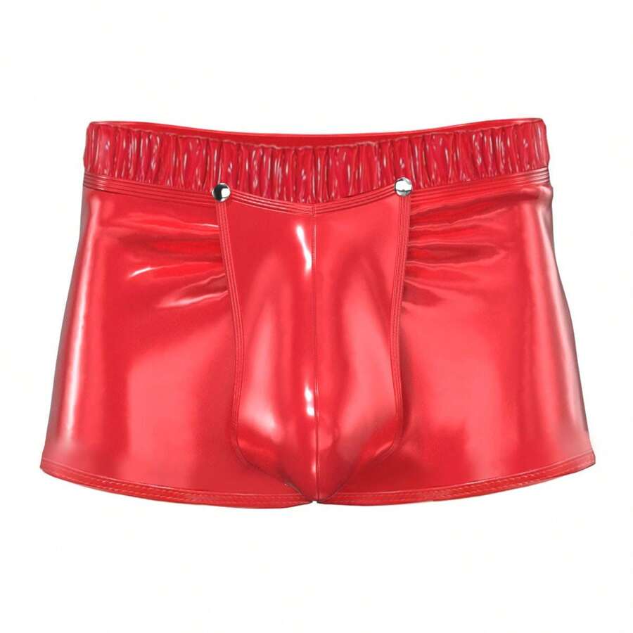 Syhzlz Men Sexy Open Crotch Leather Boxer Bulge Pouch Erotic Below ...