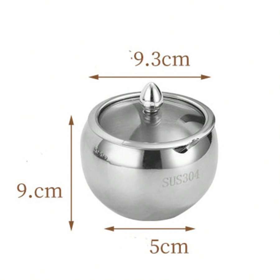 304 Stainless Steel Seasoning Containers Set With Lid Spoon, Condiment ...