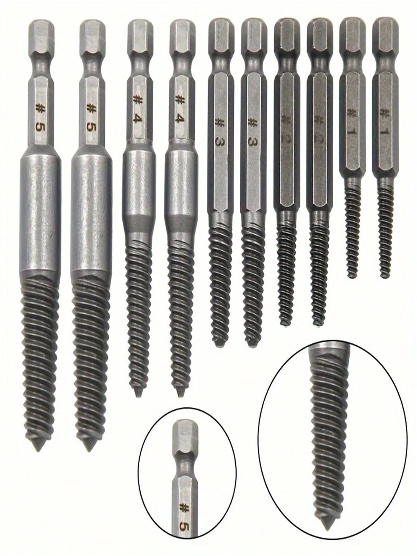 Set manual de 5 piezas de extractores de tornillos y pernos, kit de ...