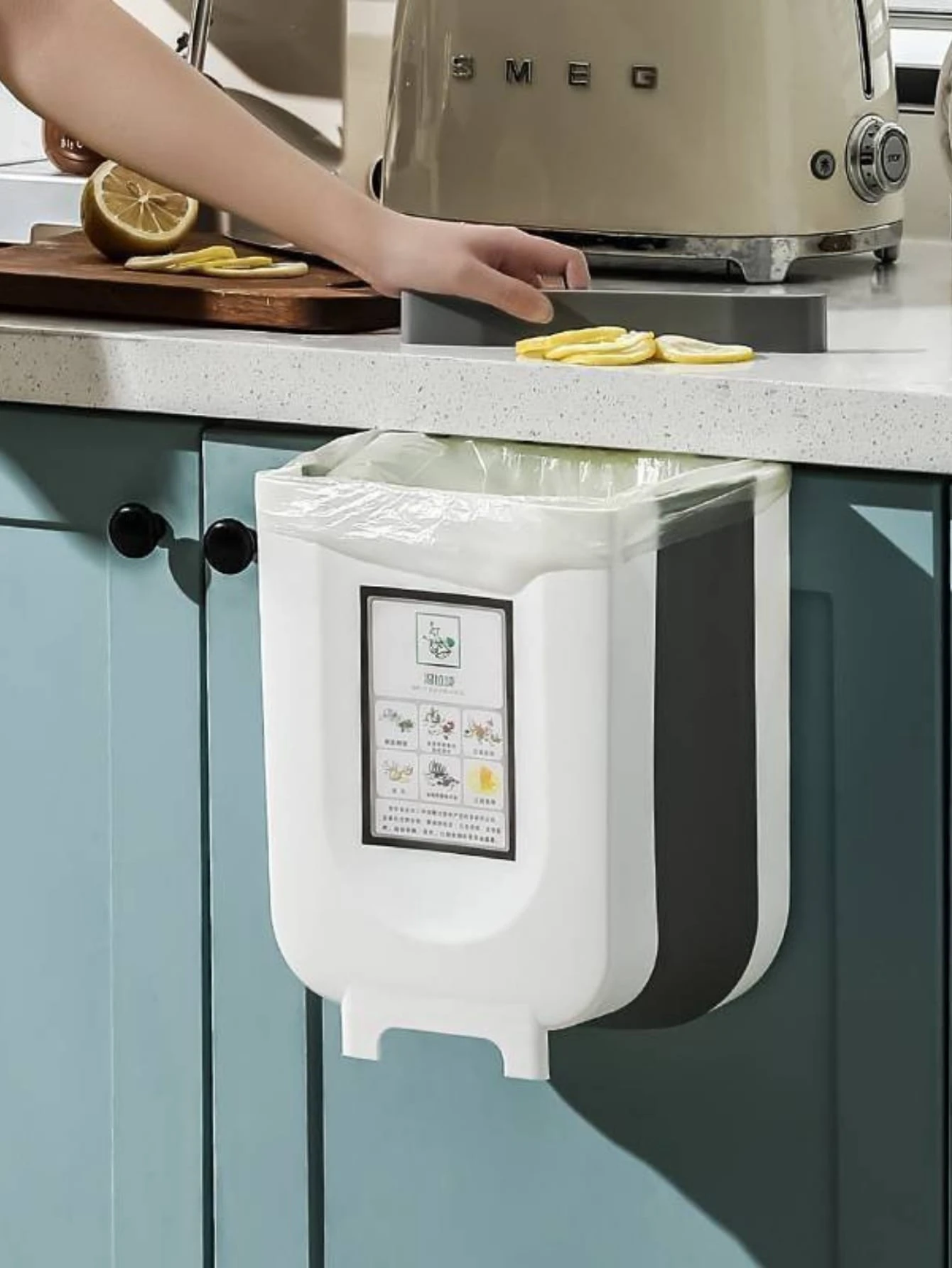 Retractable Trash Can For Kitchen Countertop Extendable Foldable ...