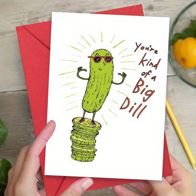 Big Dill" Hilarious Pickle-Themed Congrats Card With Envelope - Ideal ...