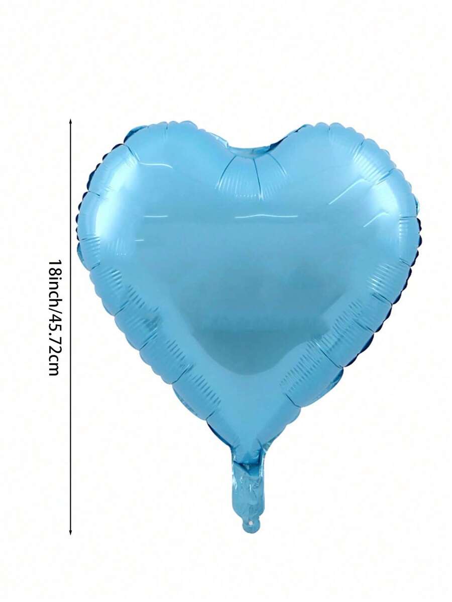 Blue Foil Heart Balloons, 10PCS Blue Heart Shape Balloons Birthday ...