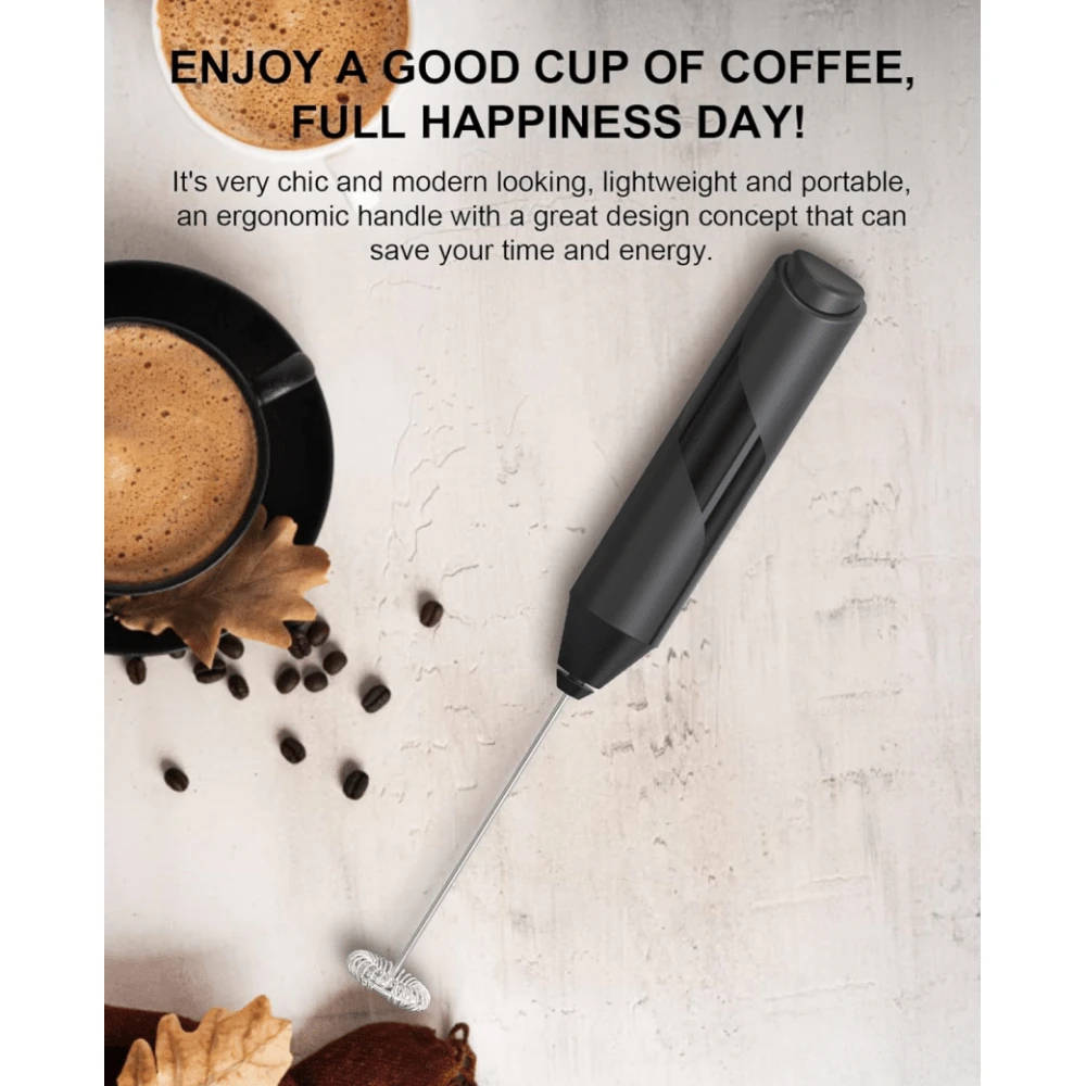 Milk Frother Handheld, Battery Powered Drink Mixer For Matcha Coffee ...