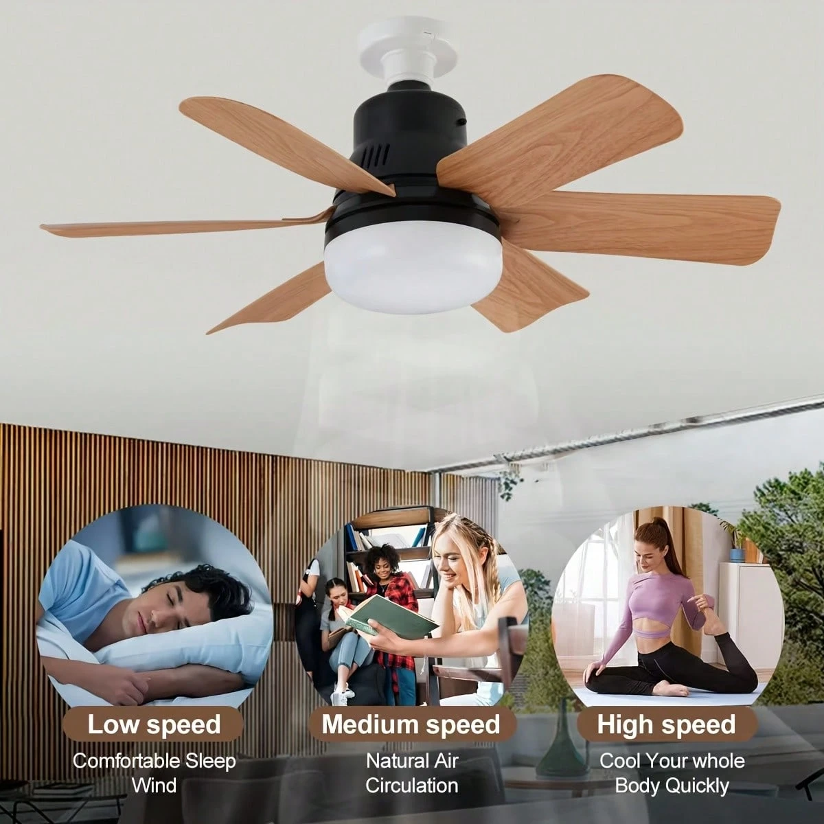 Socket Ceiling Fan With Light, 20.5in ScrewCeiling Fans With Lights,E27 ...