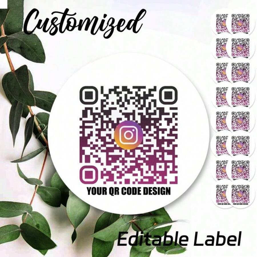 108pcs Personalized Customized Round QR Code Stickers, Upload Your Own ...