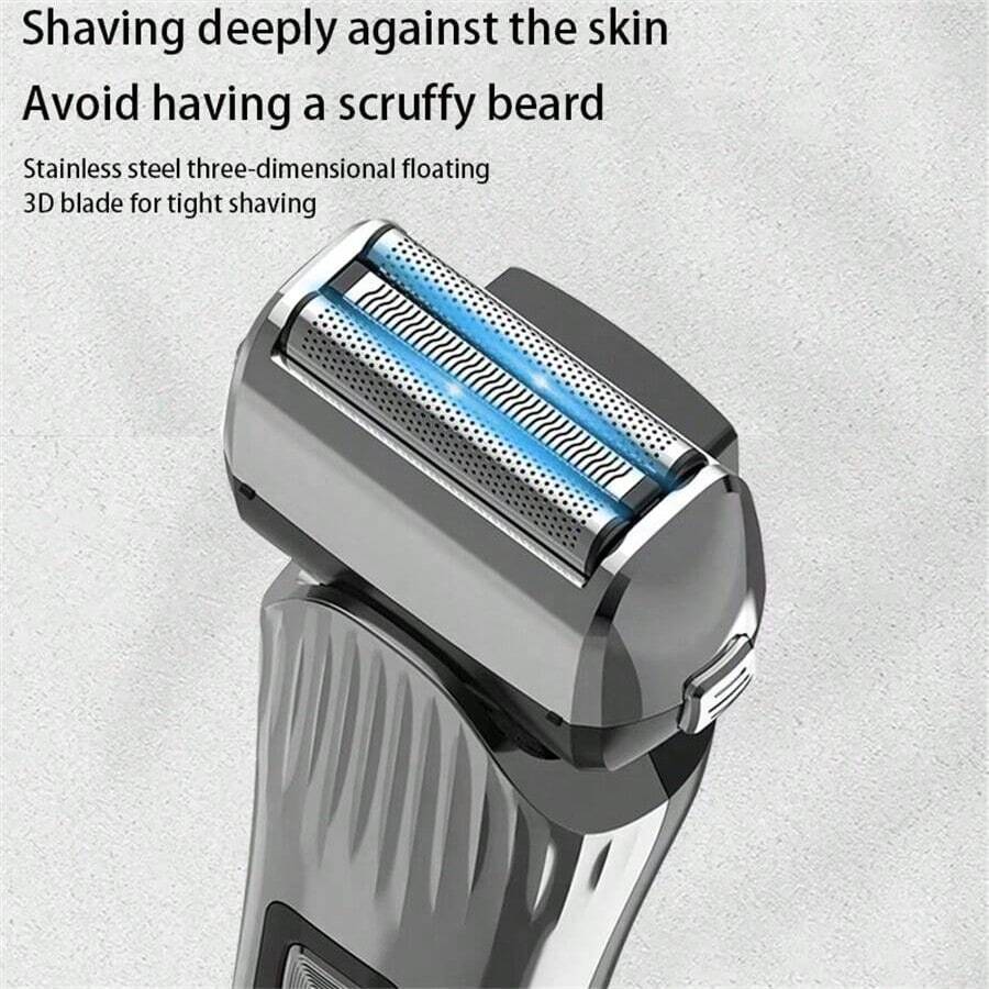 New Men Razor Waterproof Rechargeable Shaver LED Professional Beard ...