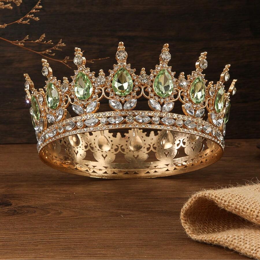 1pc/ Gold Drop Bridal Round Tiara, Suitable For Wedding Dress ...