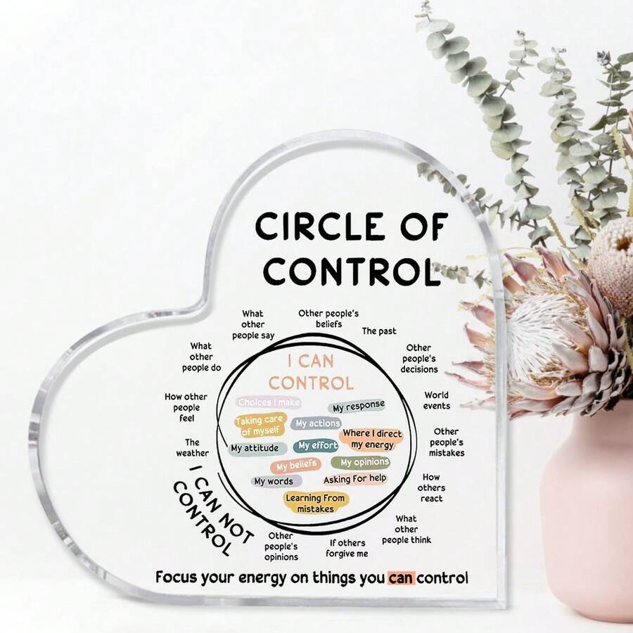 Unique Acrylic Circle Of Control Sign For Mental Health Awareness ...