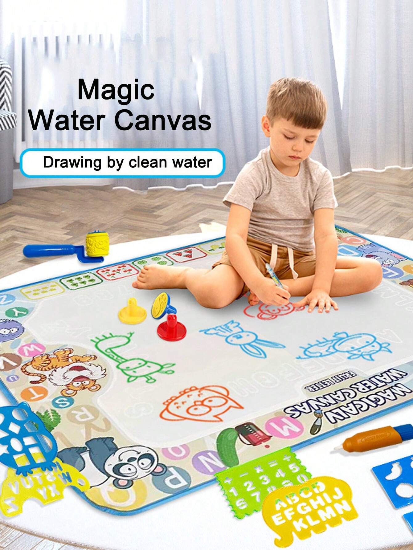 Magic Water Canvas Zoo&Vegetable Series With Free Pens Board ...