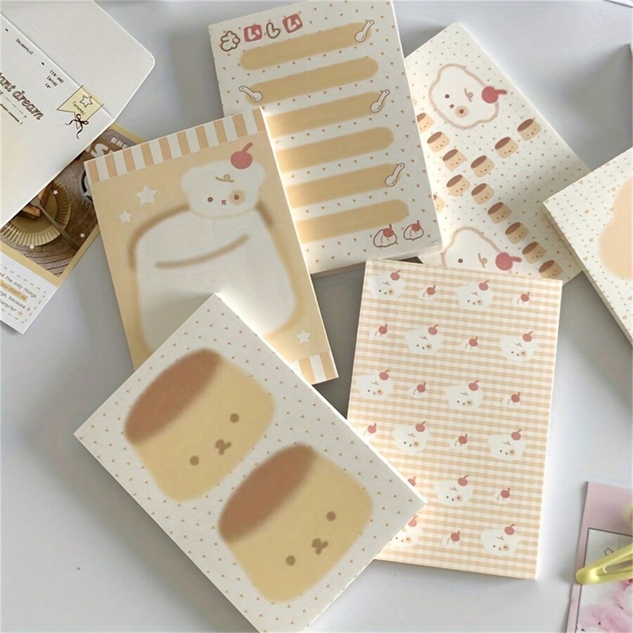 50 Sheets/Pack - Cute Inspiration Notebooks: Caramel Pudding Series, Adorable, Non-Sticky, Tear ...
