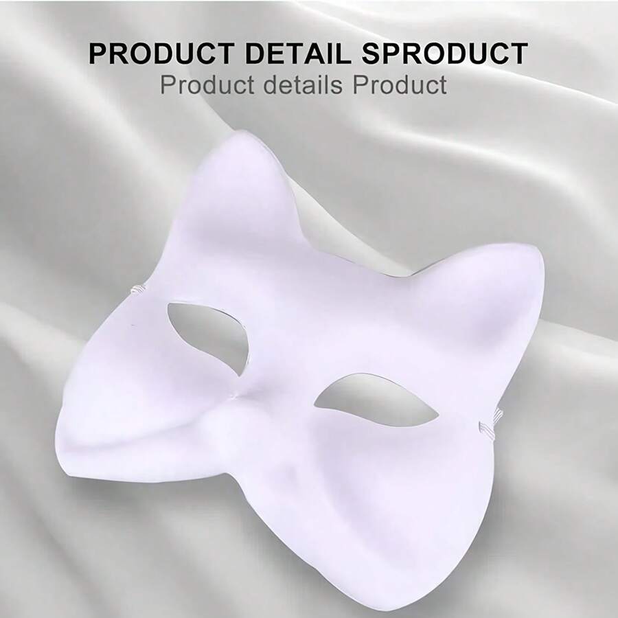 DIY White Paper Fox Mask Fox Blank Animal Dress Up Mask Plain ...