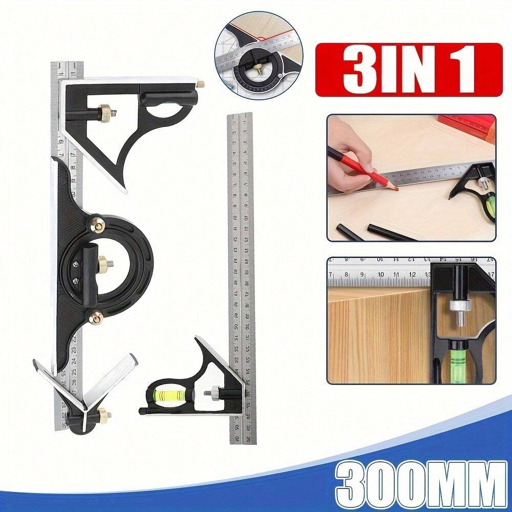 Multifunctional Adjustable Combination Square, Approximately 300mm ...