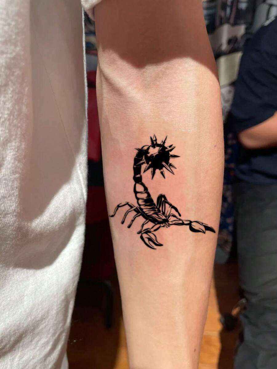 1pc Black Temporary Tattoo Sticker, Fierce Double-Sided Tiger ...