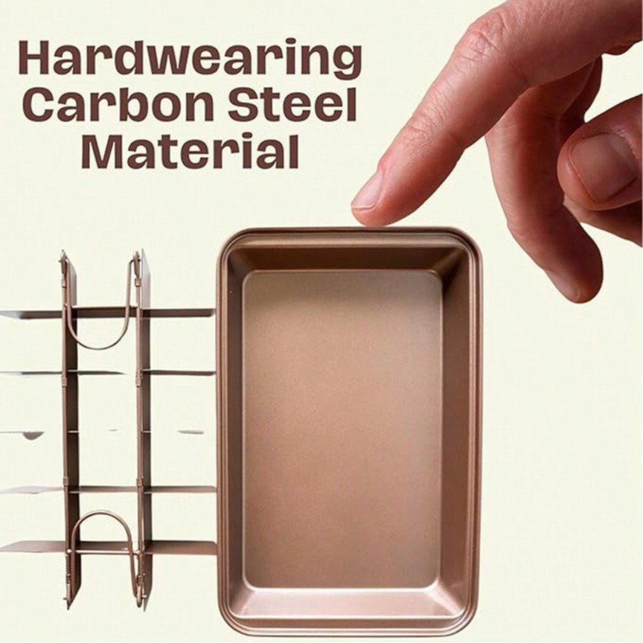 12.3 X 8 Inch Rectangular Baking Pan With Divider, Non-Stick Brownie ...