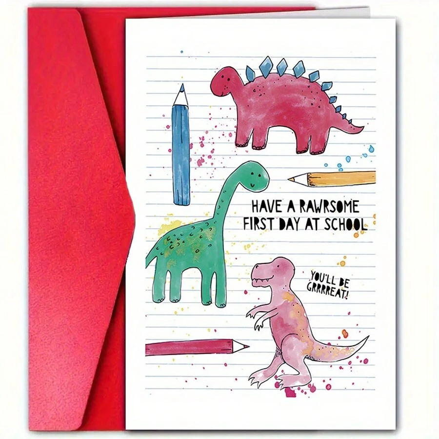 Cute Back-To-Study Greeting Card With Envelope - Perfect For Students ...