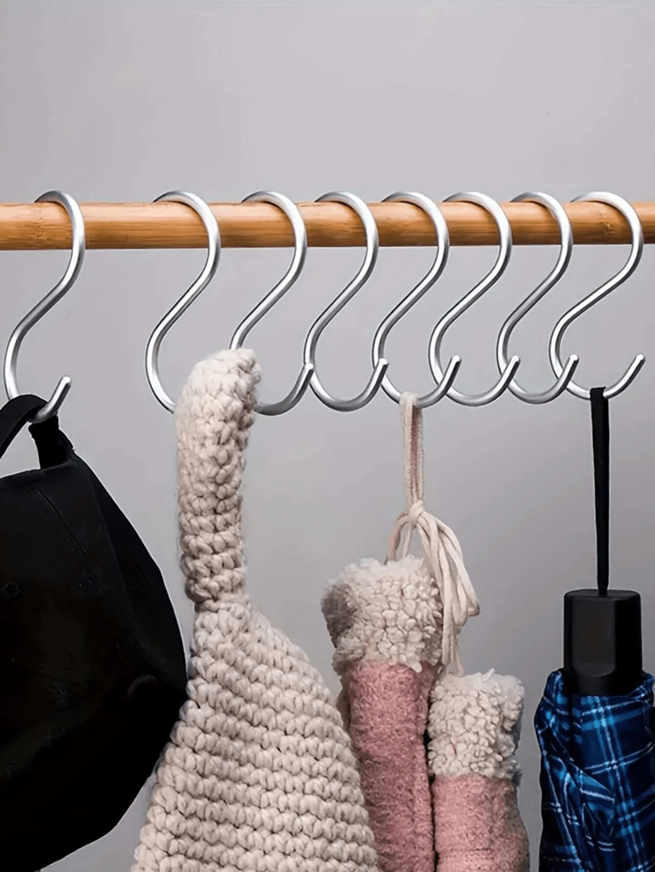 1set 10pcs Stainless Steel S-Shaped Hooks,No Installation Required ...