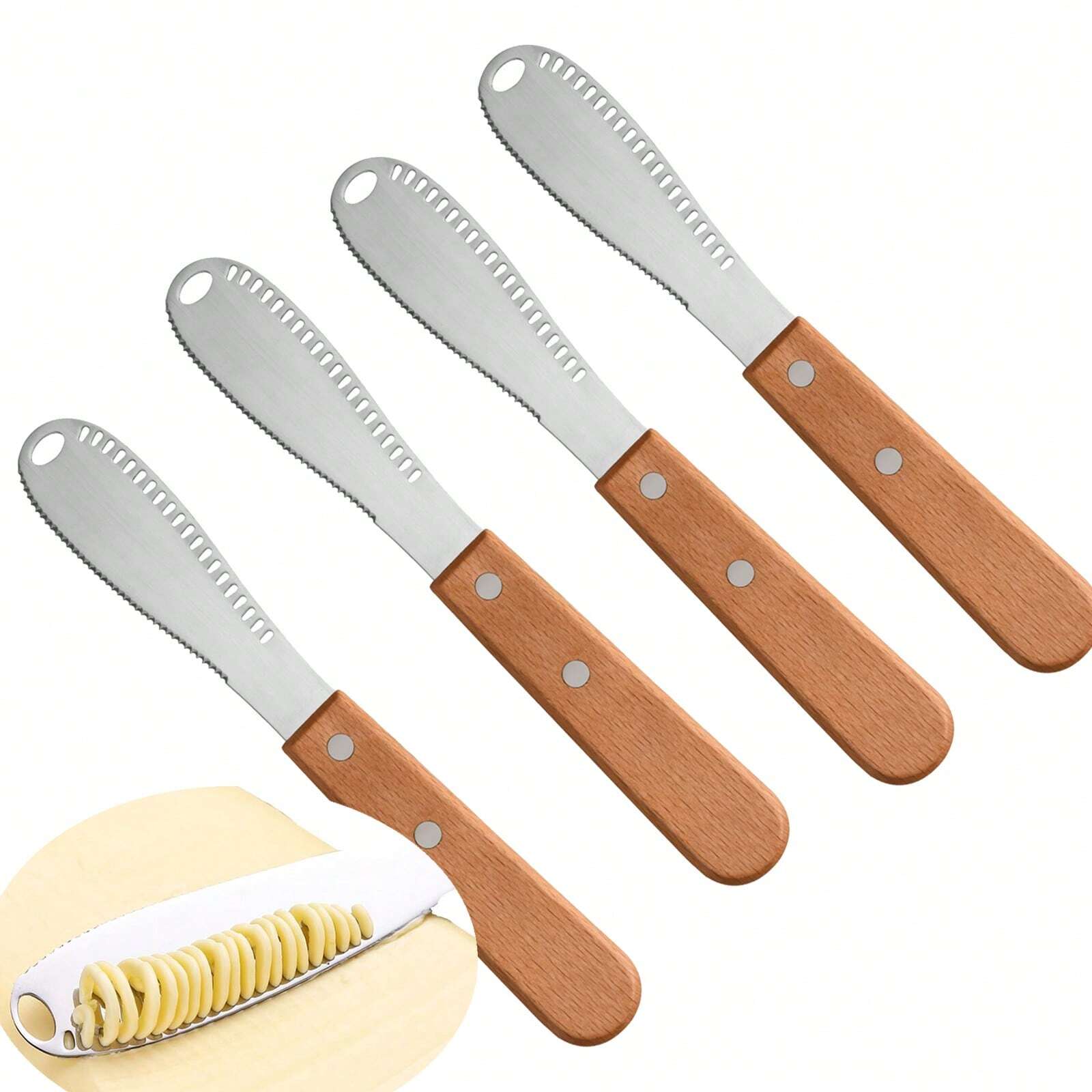 Butter Spreader Knife Butter Knife Wooden Handle Spreaders Stainless ...