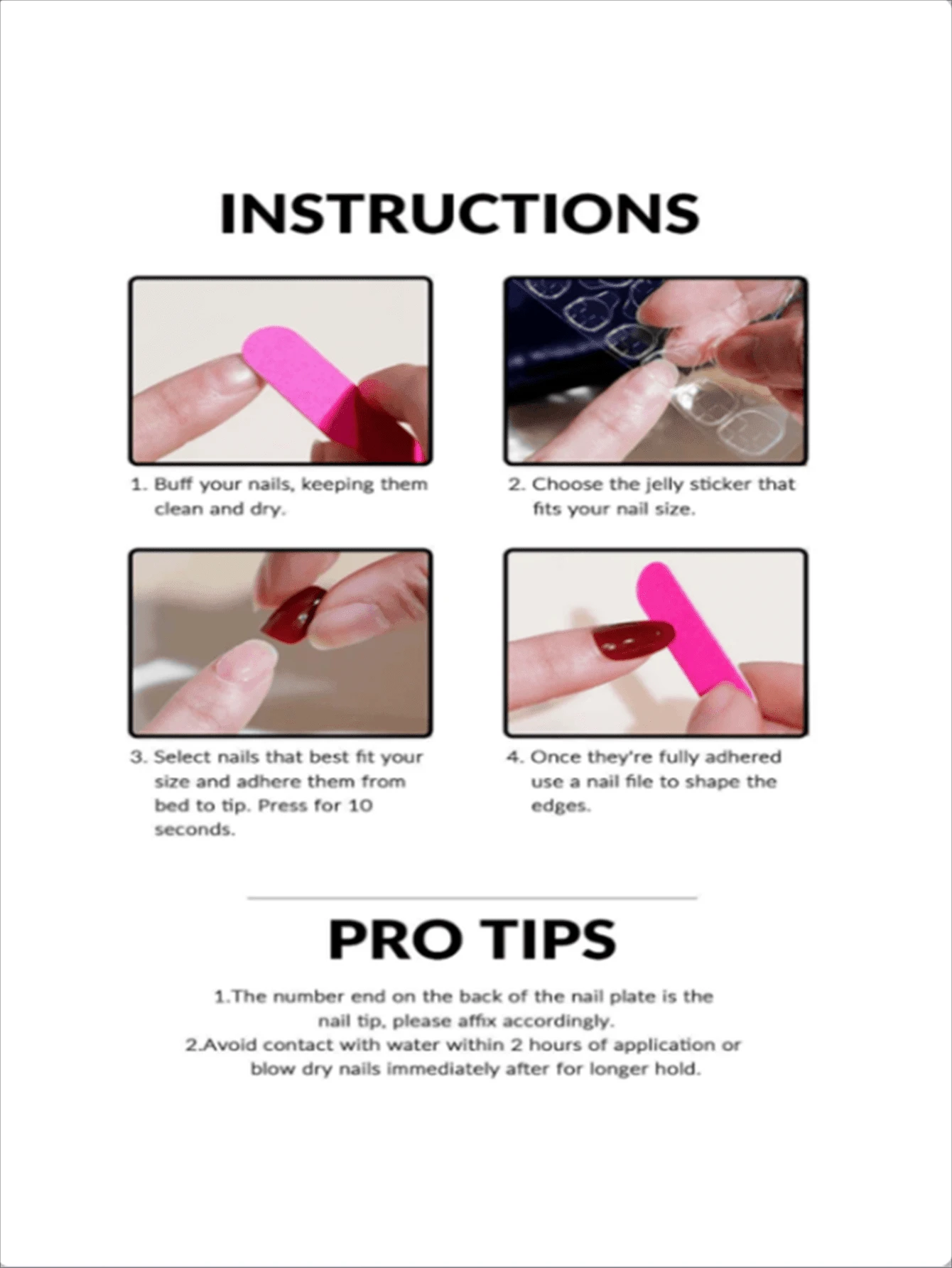 10pcs Handmade DIY Clip-On Nail Art Set With Nail File And Gel, Bow ...