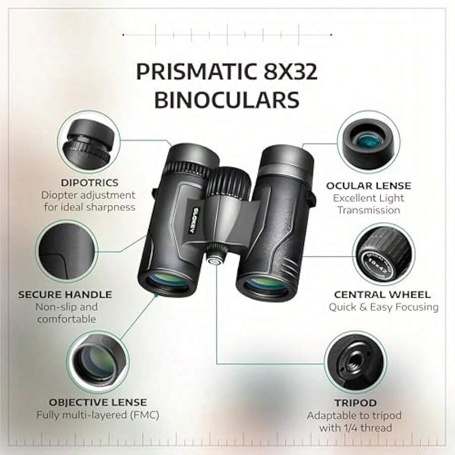 Compact Binoculars 8x32 For Adults - Lightweight And Sharp Optics For Bird Watching - Extra Wide ...