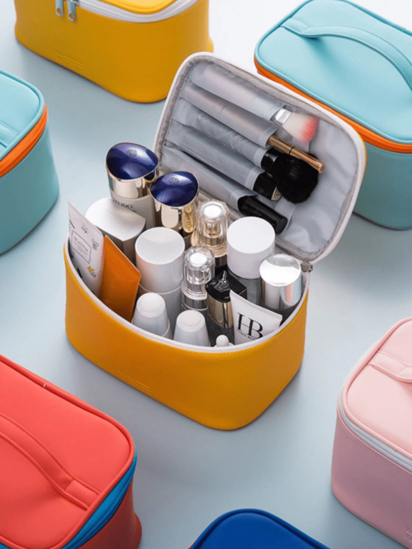 Personalized PU Leather Makeup Bag Portable Waterproof Cosmetic Storage ...