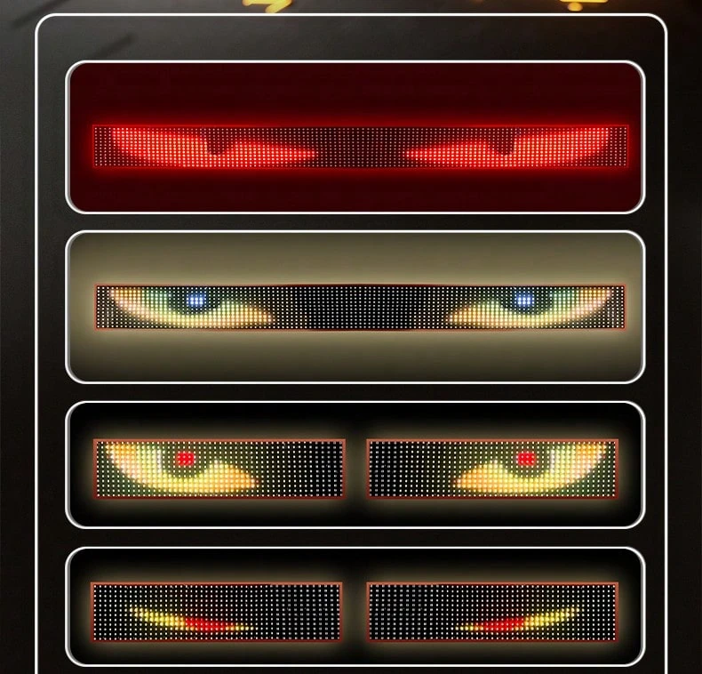 Fccemc Panel de luz LED de píxeles con ojos de diablo para camión o coche, con control remoto ...