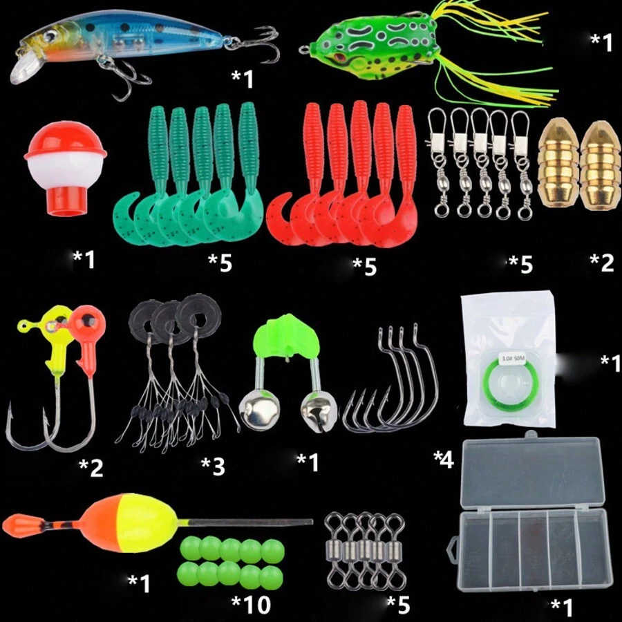 Lure Fishing Bait Set, Including Soft Lures, Crankbaits, Topwater Frogs ...