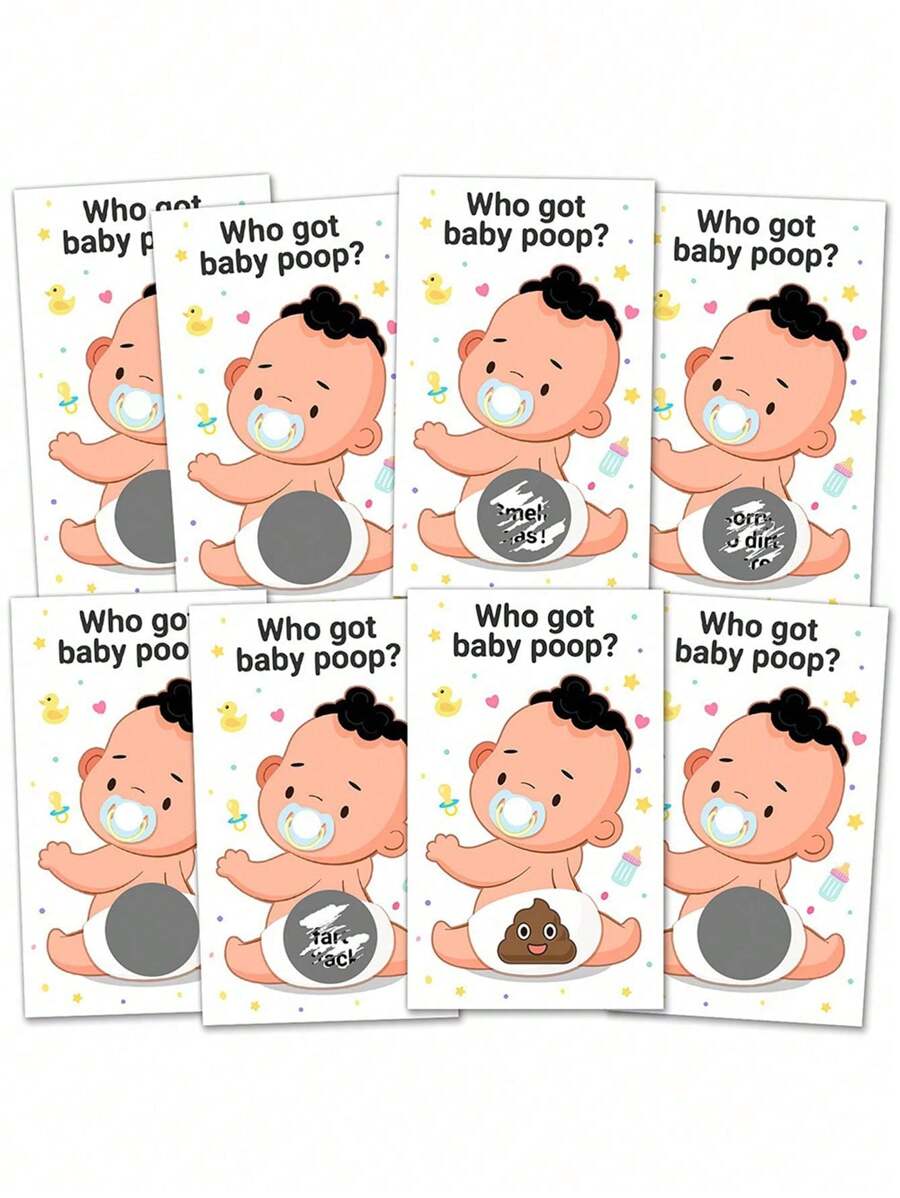 40pcs/Set Baby Bath Lottery Scratch Cards, Gender Reveal Boy Girl ...