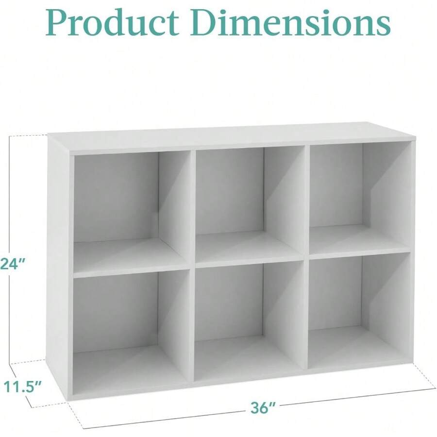 8-Cube Storage Organizer, 11in Shelf Opening, White Bookcase & Display ...