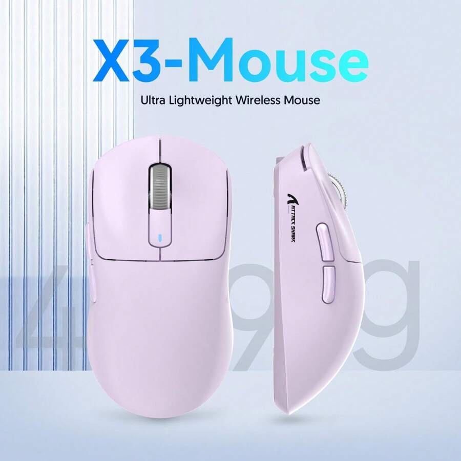 FREEWOLF ATTACK SHARK X3 Wireless Gaming Mouse, 49g Ergonomic Computer ...