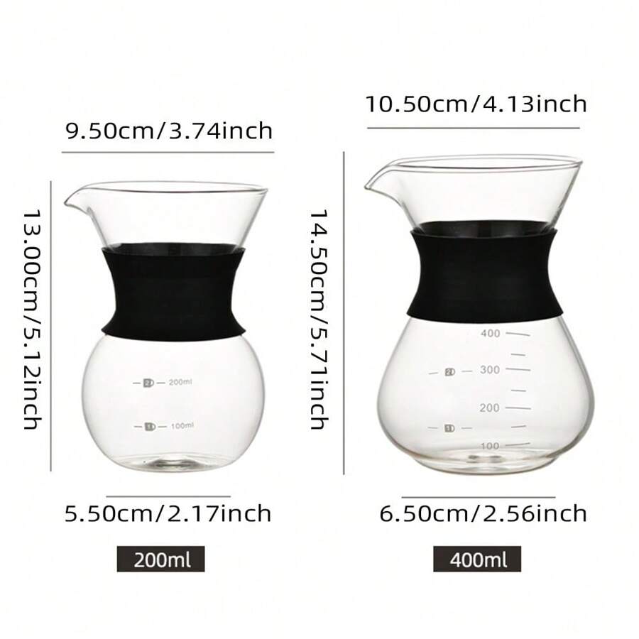 MYVIT 1pc Glass Hand Drip Coffee Filter Cup Dripper With Measuring ...