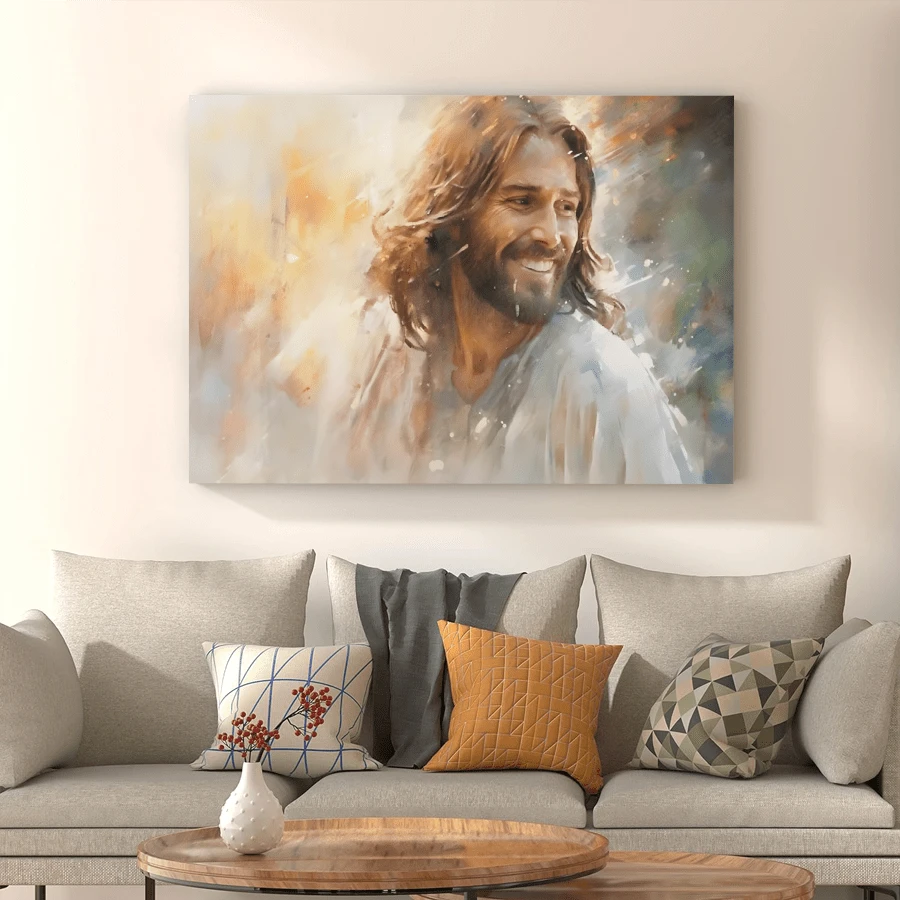 1 Framed Jesus Canvas Wall Art Christian Wall Decor Painting Print ...