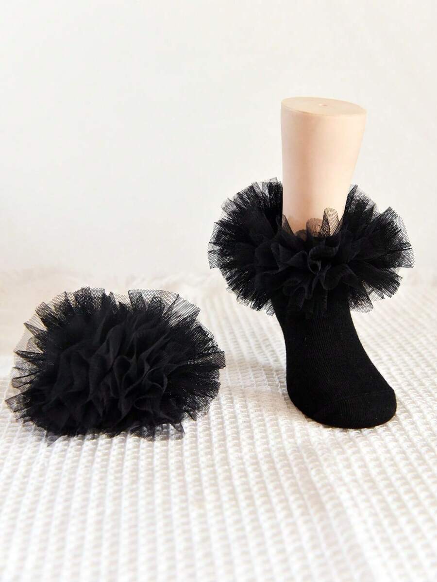 5 Pairs/1 Pair/1pair Girls Ruffle Socks, Wrinkle Infant Toddler Baby ...