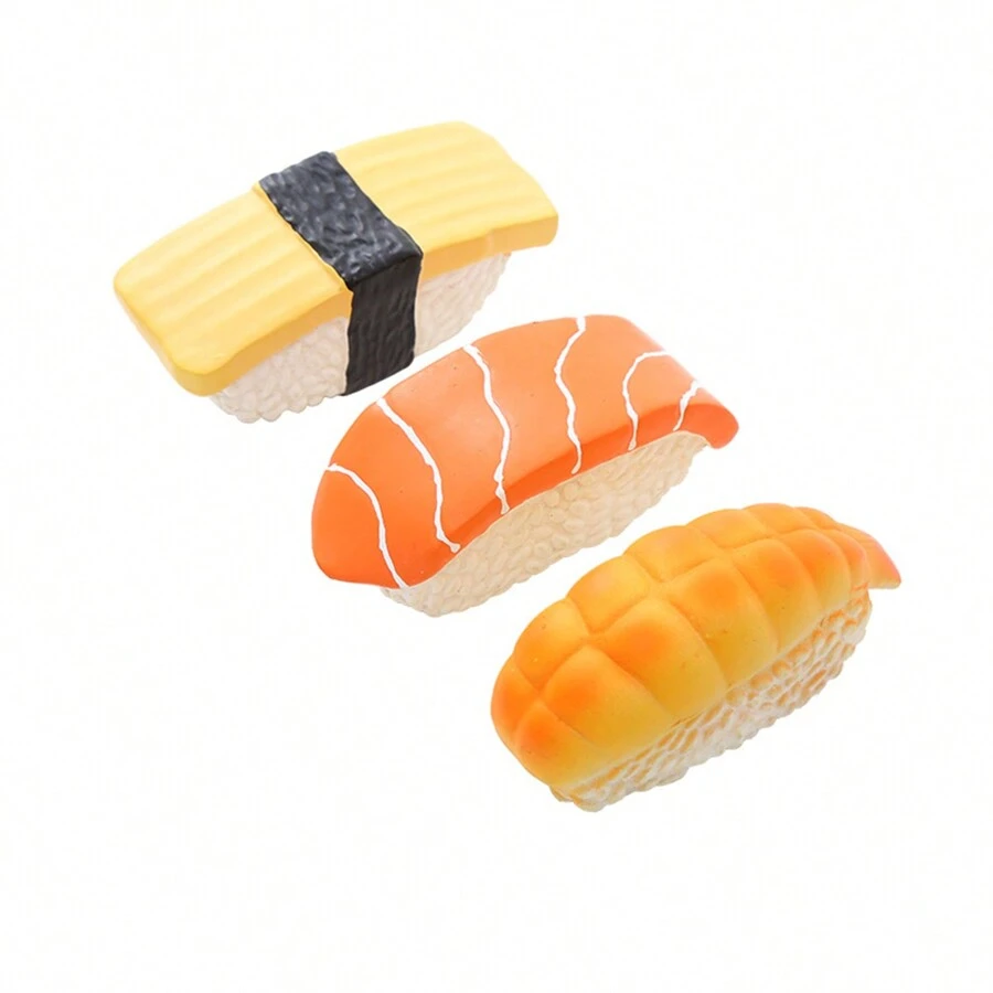 Latex Realistic Sushi Dog Toy - Squeaky, Chewable, Dental Cleaning ...