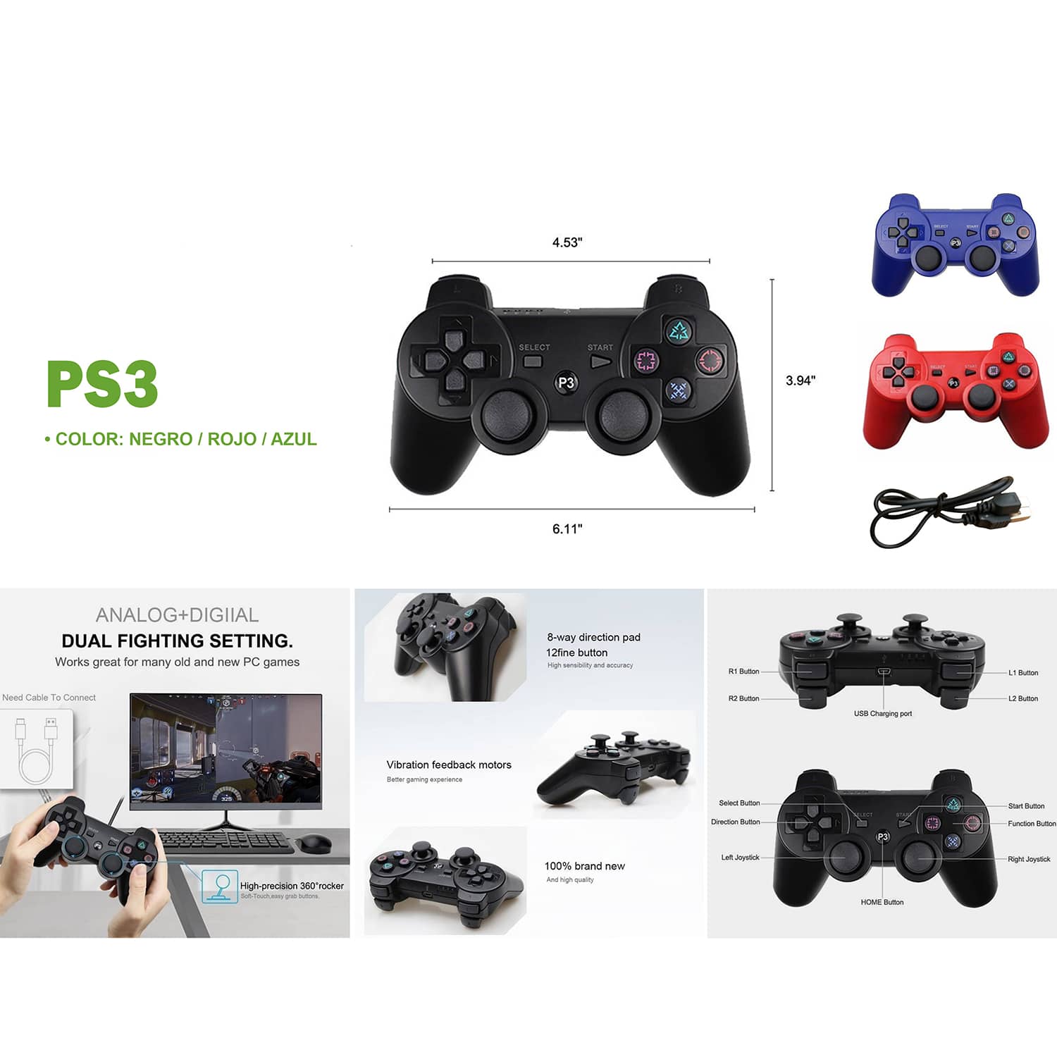 Control Inalámbrico Para PS3,Driver Inalámbrico Para PS3 Para ...