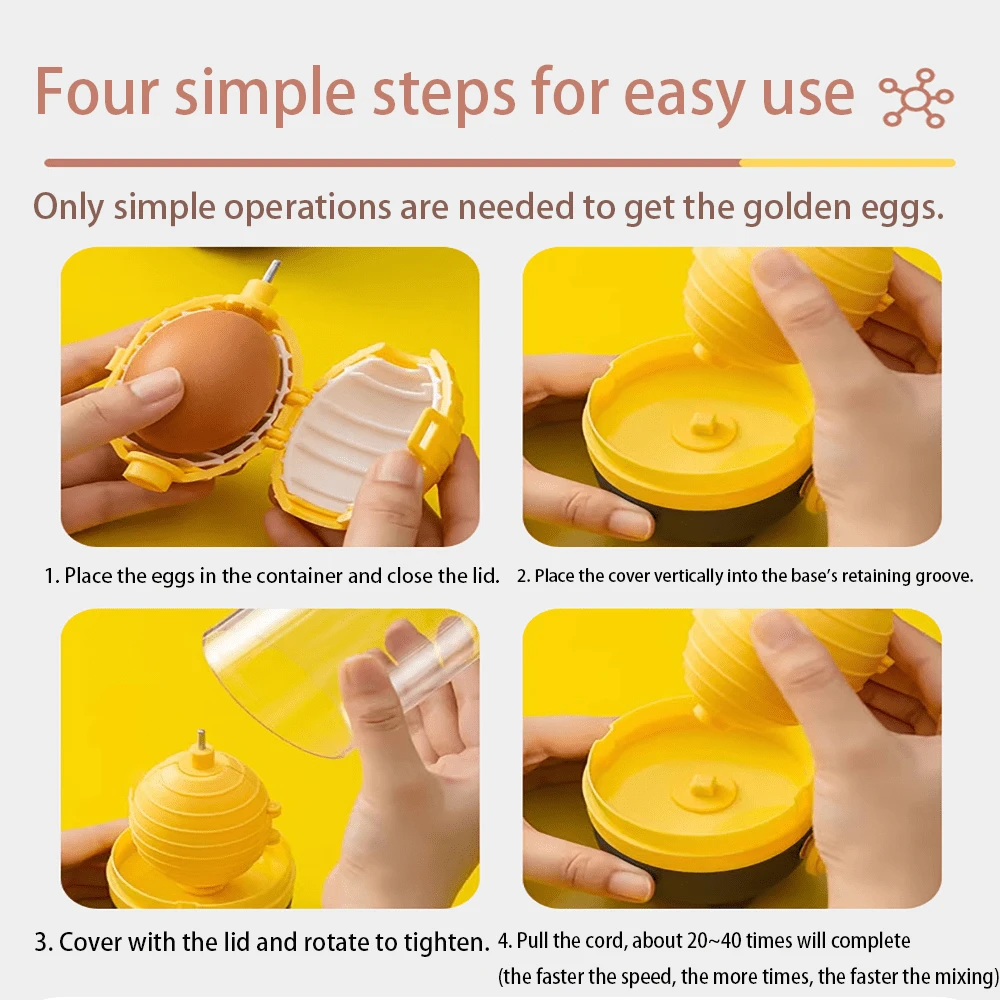 Gold Egg Beater Egg Mixer Manual Egg Beater Egg Scrambler Egg Yolk ...