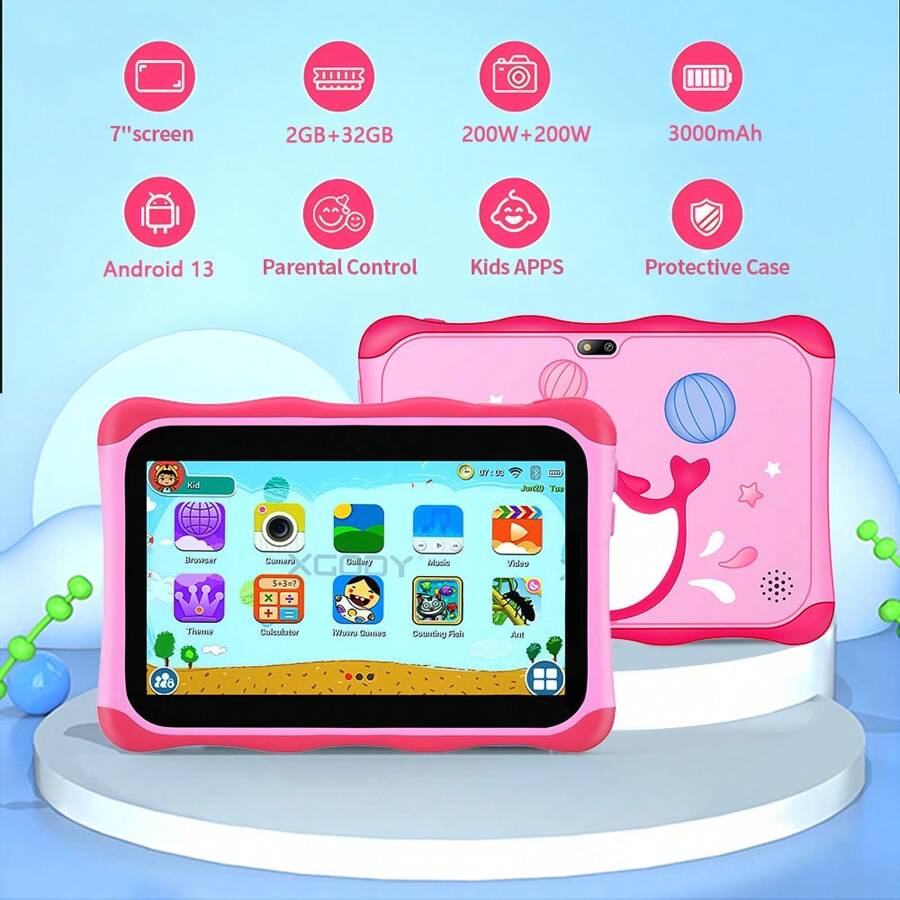 BDXBFF BDXBFF Nowy tablet z Androidem dla dzieci z kreskówkowym ...