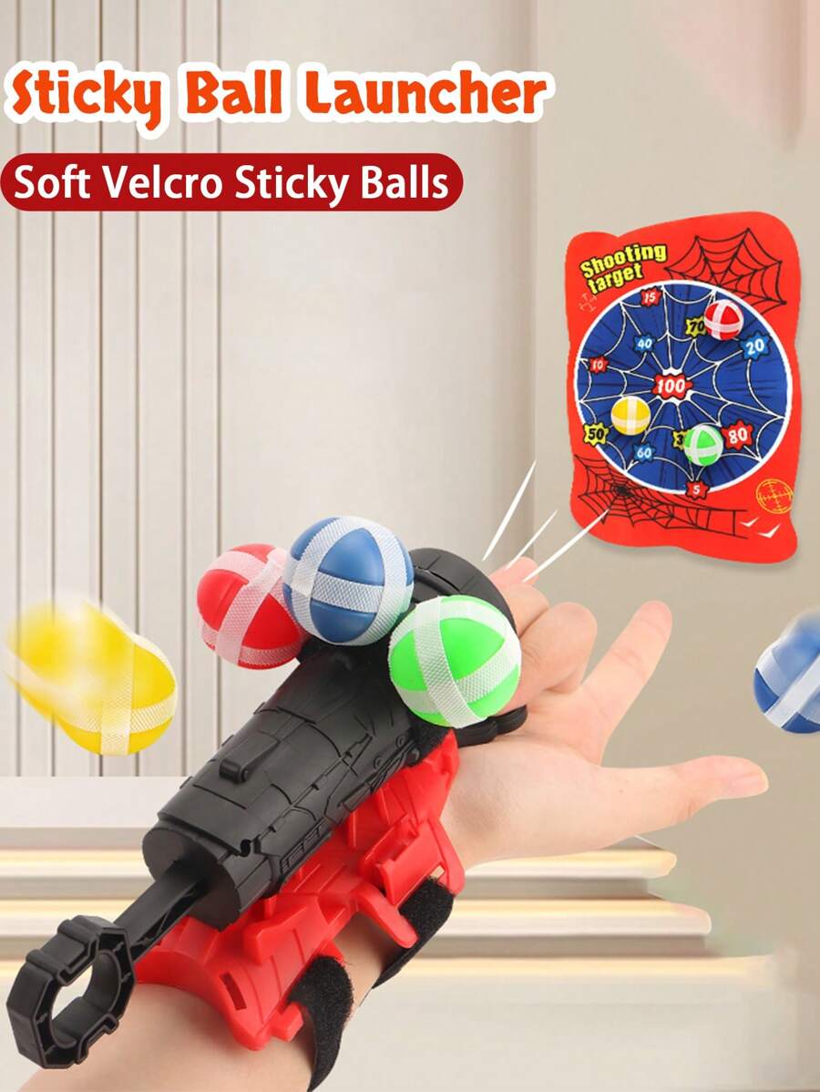 Sticky Ball Toy, Including 6 Sticky Balls, Sticky Ball Launcher, Plush ...