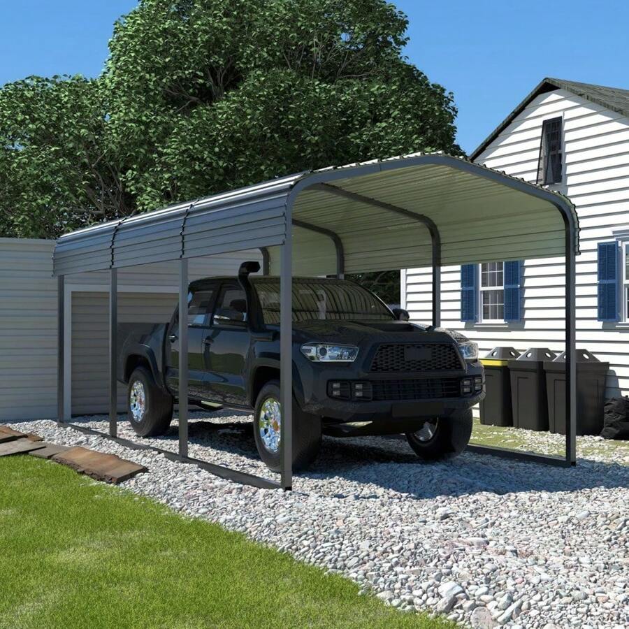 10 X 15 Ft Metal Carport, Outdoor Heavy Duty, Garage Car Shelter Shade ...