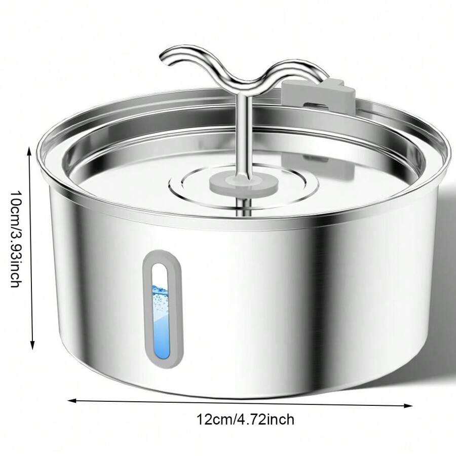 Doppelkopf-Wasserspender für Haustiere, automatischer Edelstahl-Wasserspender für Katzen mit ...