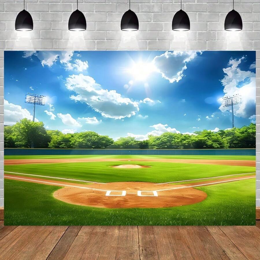 Multipurpose Baseball Field Backdrop - Polyester Material Sports Field ...