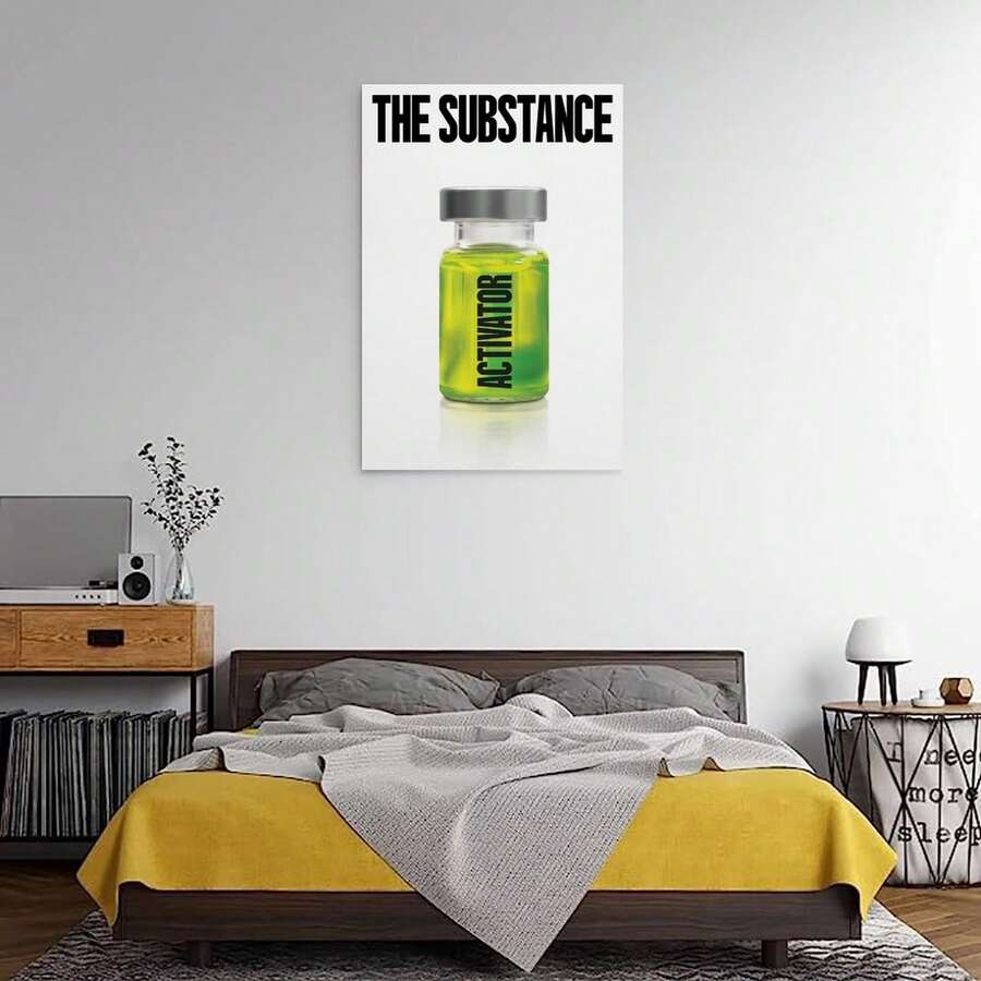 The Substance Satirical Body Horror Vintage Movie Poster Framed Canvas ...