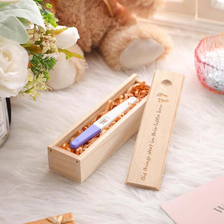 Pregnancy Test Keepsake Box Surprise Pregnancy Announcement Box Wooden ...