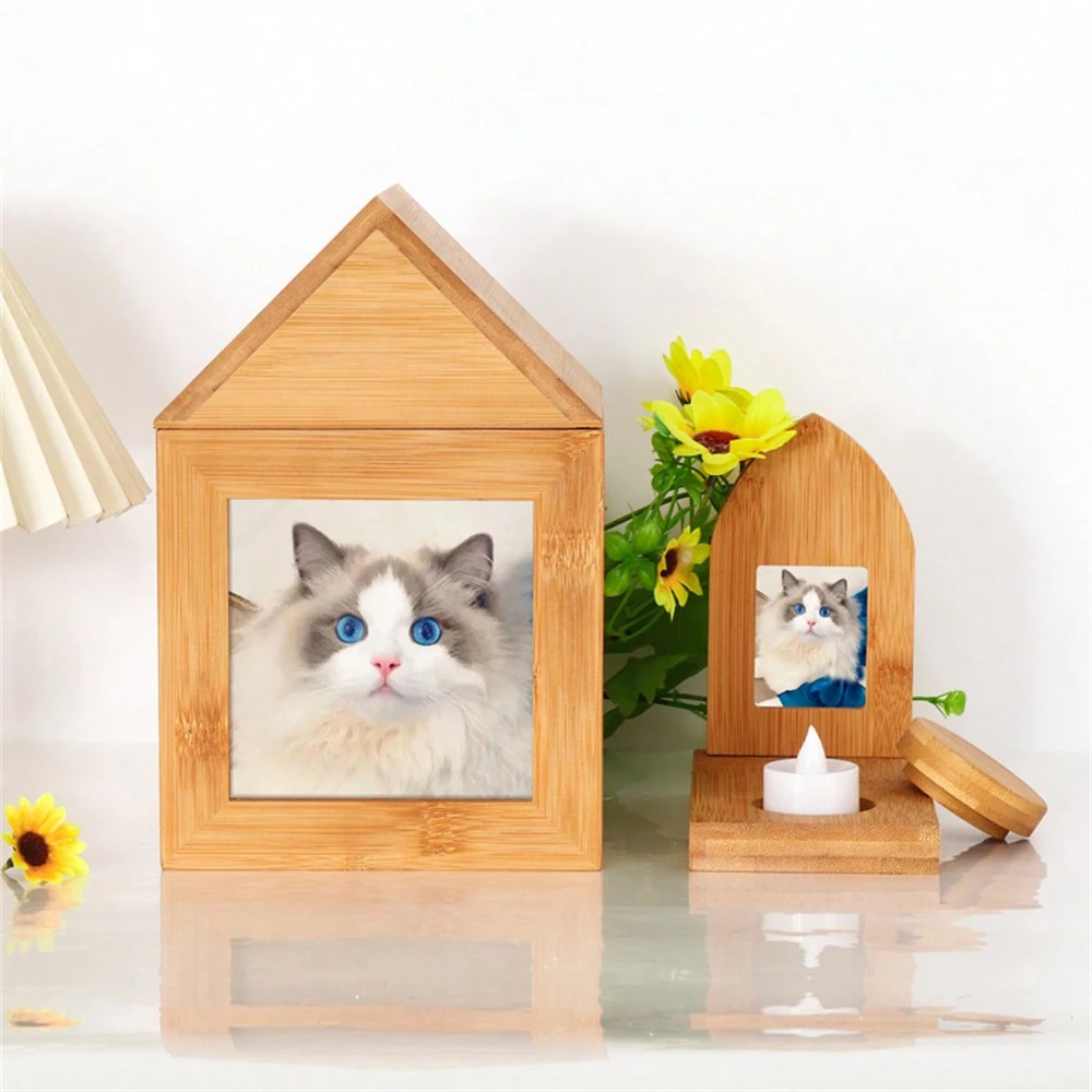 Wooden Handmade Cat And Dog Wooden Box, Pet Solid Wood Ash Storage Box ...