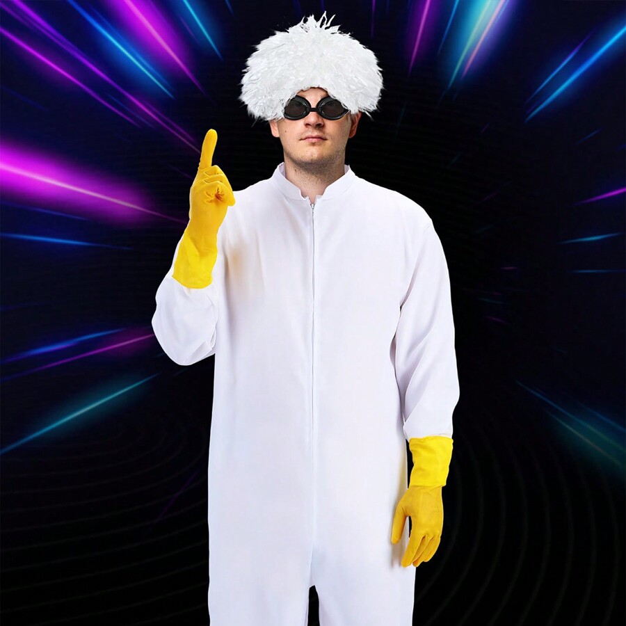 4/5 Pcs Mad Scientist Costume Set Crazy Mad Scientist Physicist Costume ...