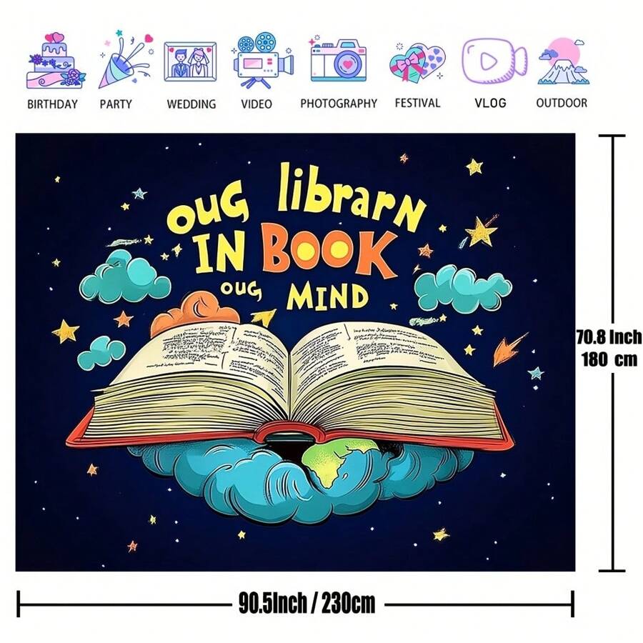 Multi Functional Polyester Book Themed Photography Background - Perfect ...
