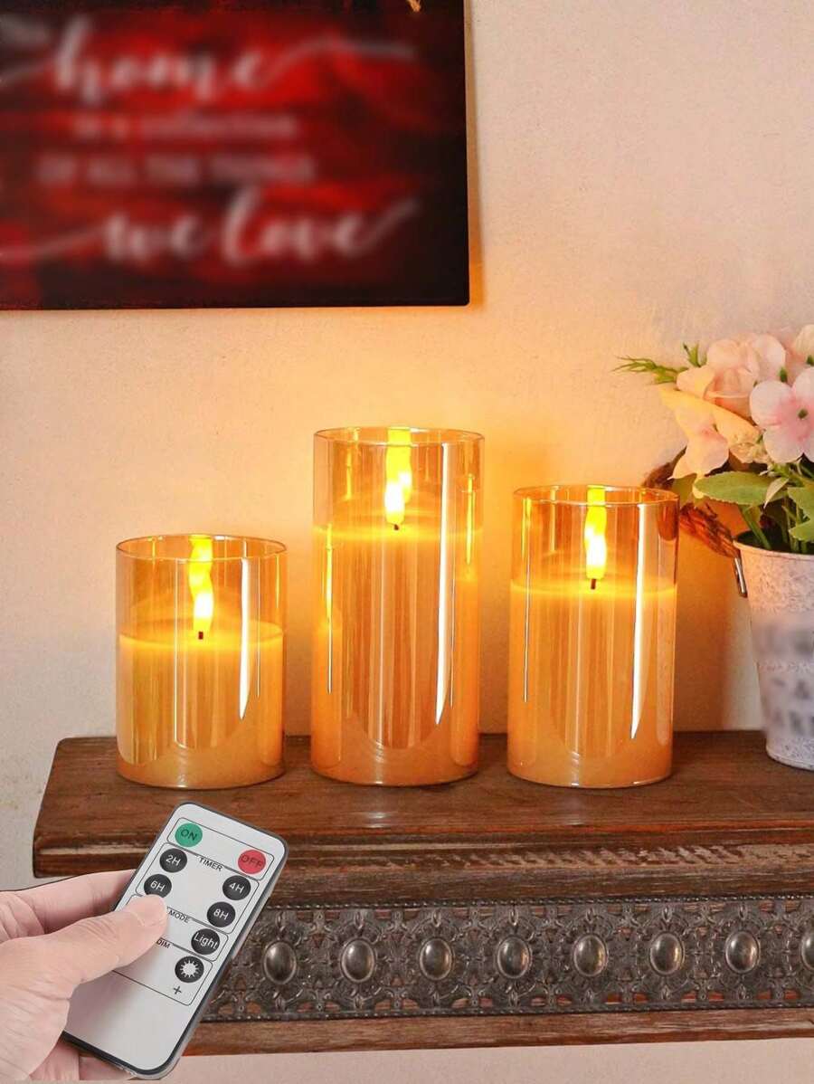 1/3pcs LED Flameless Candles, Flickering LED Pillar Candles, Upgraded ...
