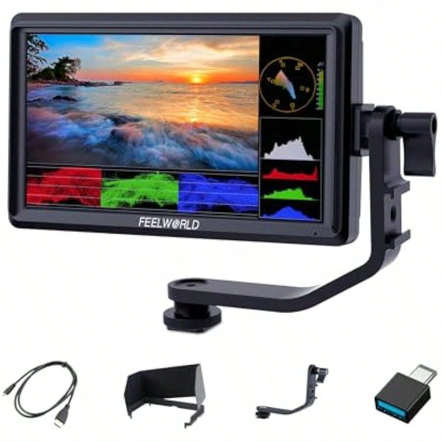6 Inch DSLR Camera Field Monitor Full HD 1920x1080 IPS 4K Input Output ...