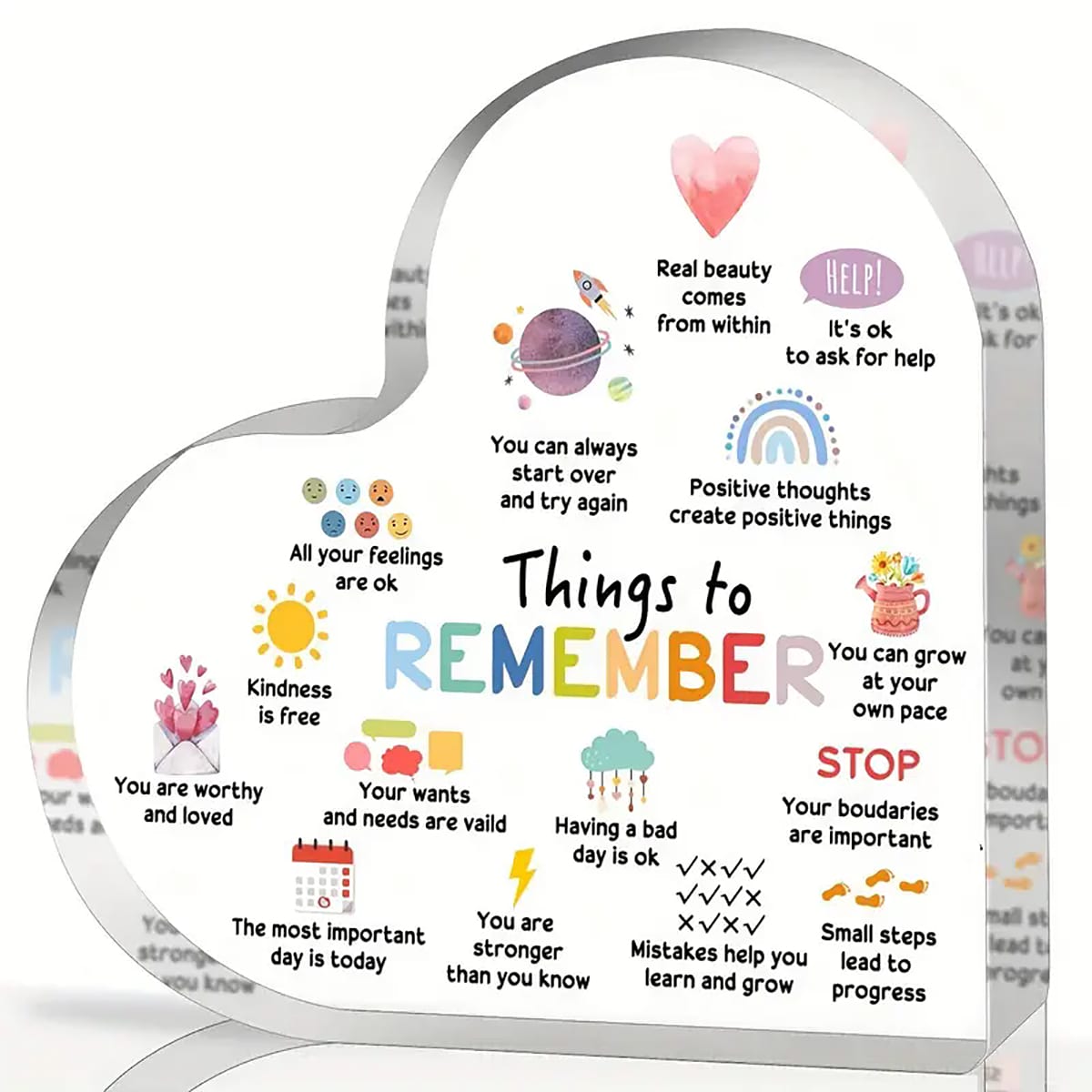 Mental Health Inspired Heart-Shaped Acrylic Sign - Therapeutic And ...
